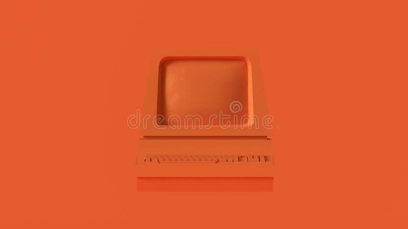 Orange Vintage Computer stock illustration. Illustration of golden ...