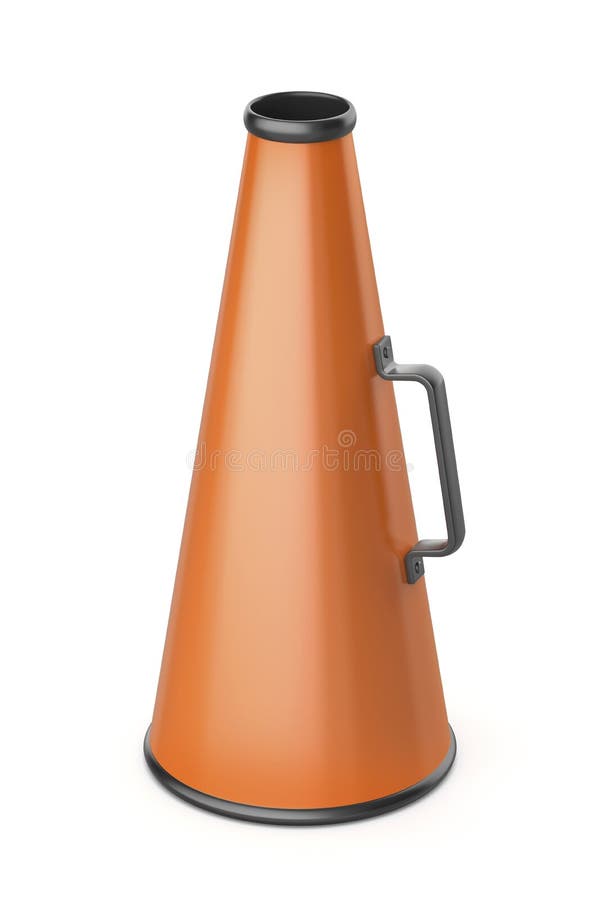 Orange vintage megaphone stock photo. Illustration of cone - 259242482