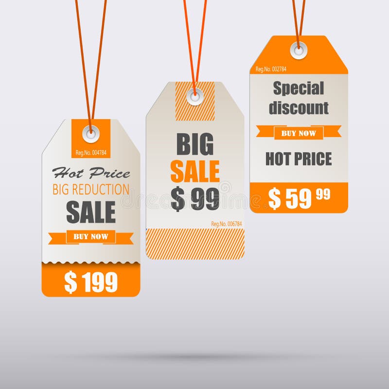 Orange Vintage Tag for Sale Template Stock Vector - Illustration of ...