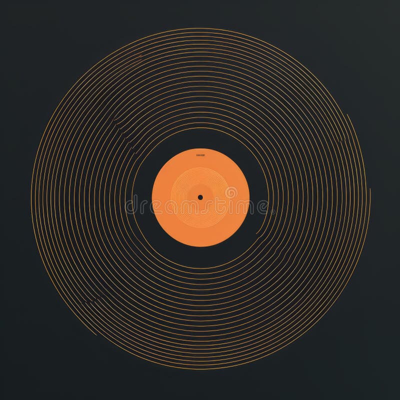 Minimalist Orange Record Design Vector with Subtle Tonal Variation ...