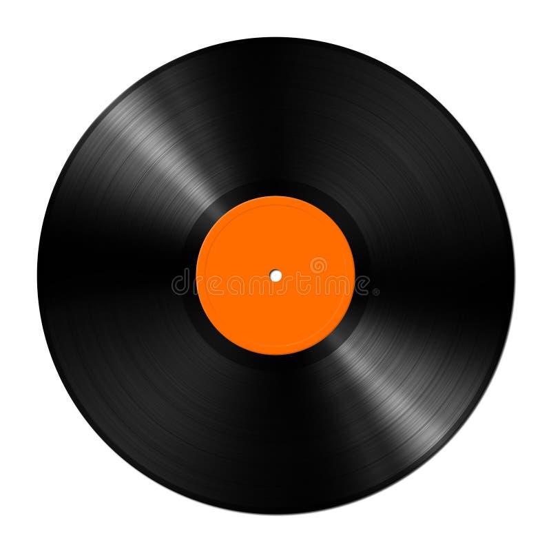 Orange Vinyl Record Isolated on White Background Stock Illustration ...