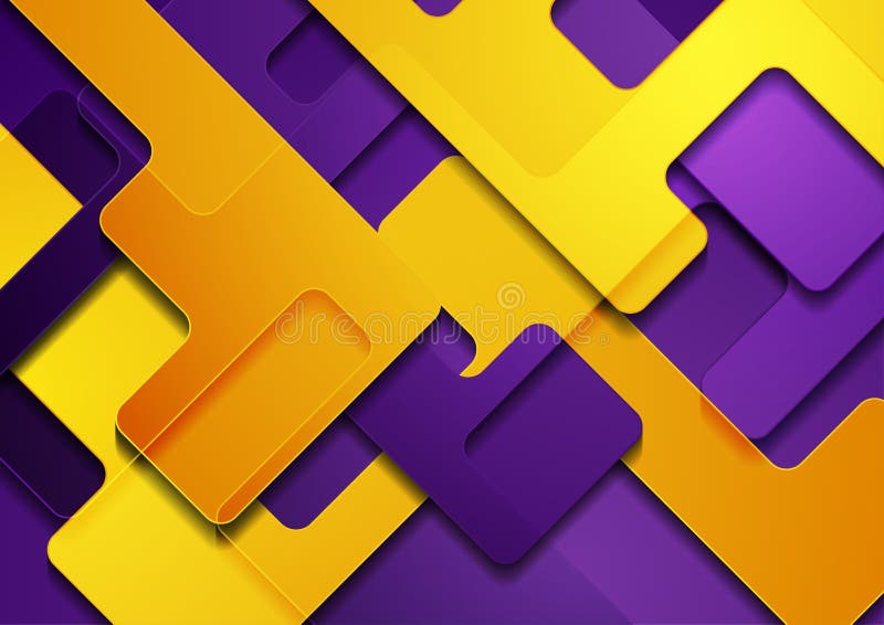 Orange and Violet Glossy Geometric Shapes Abstract Background Stock ...