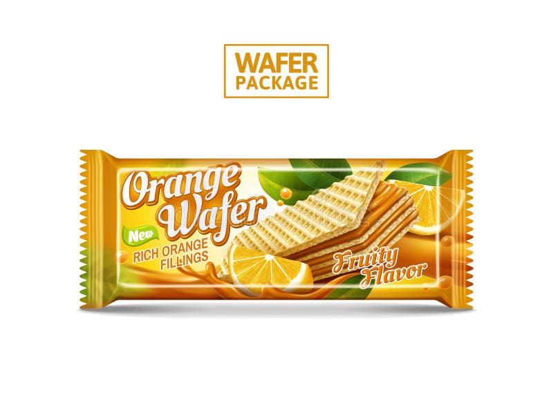 Orange Wafer Package Design Stock Vector - Illustration of model ...