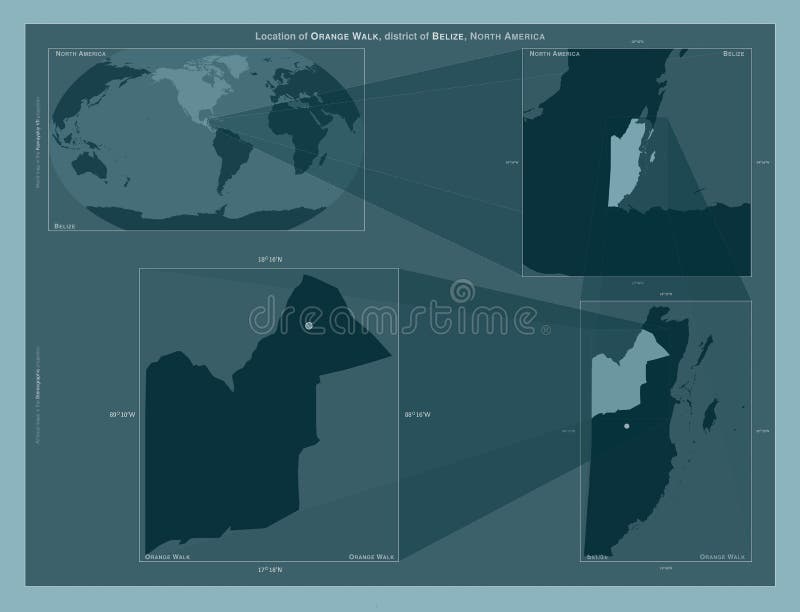 Orange Walk, Belize. Described Location Diagram Stock Illustration ...