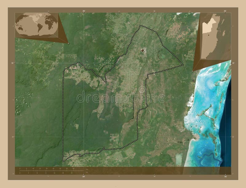 Orange Walk, Belize. Low-res Satellite. Capital Stock Photo - Image of ...