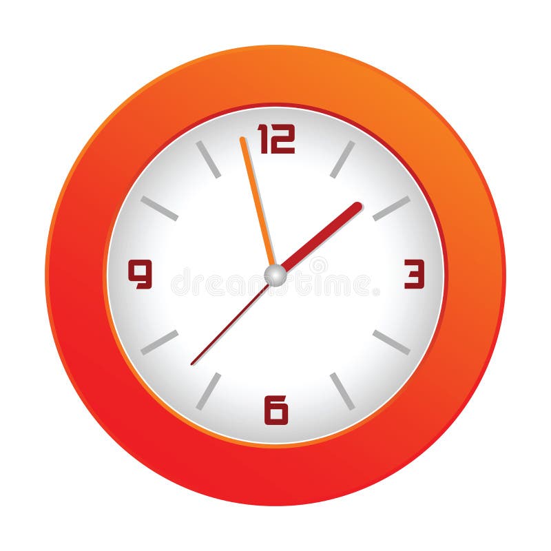 Orange wall clock stock vector. Illustration of watch - 20183184