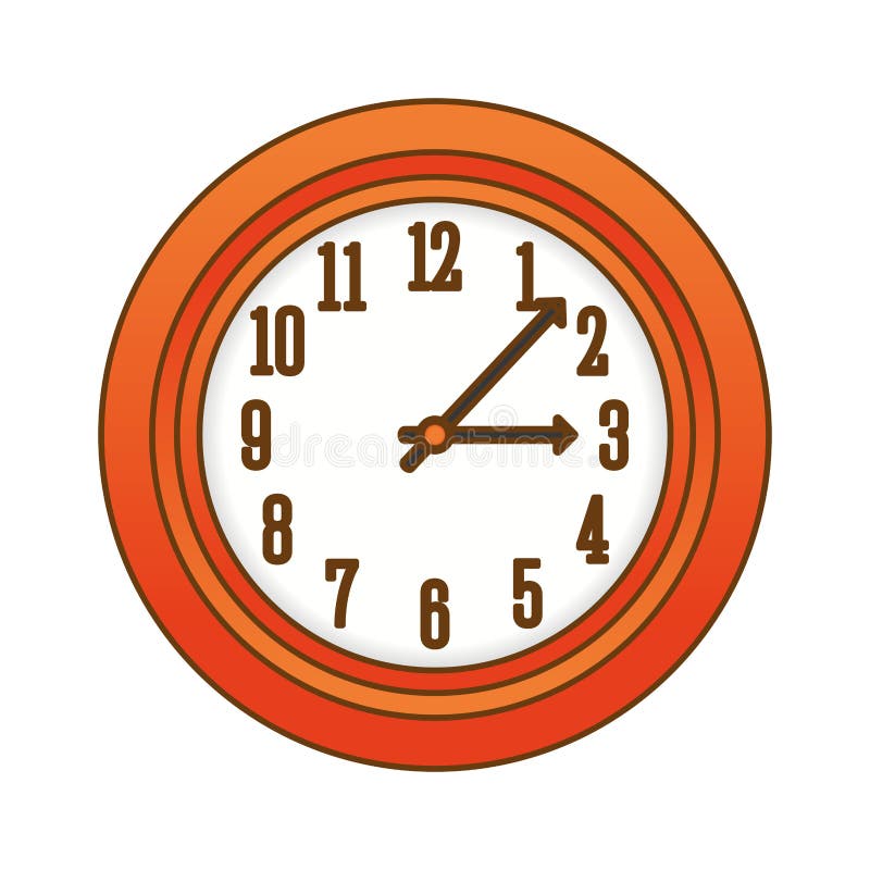 Orange Wall Clock Icon Image Stock Illustration - Illustration of ...