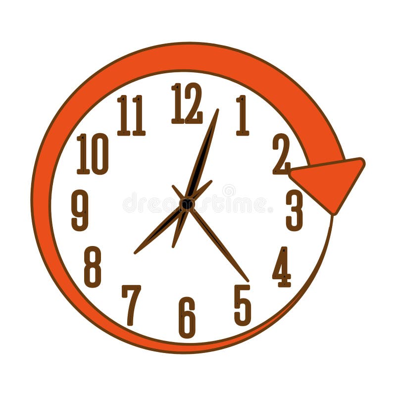 Orange Wall Clock Icon Image Stock Illustration - Illustration of ...