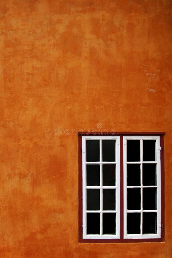 Orange wall and window stock photo. Image of fashioned - 10975634