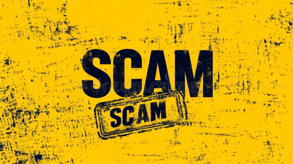 An Orange Warning Background with the Words Scam Emphasized in Bold ...