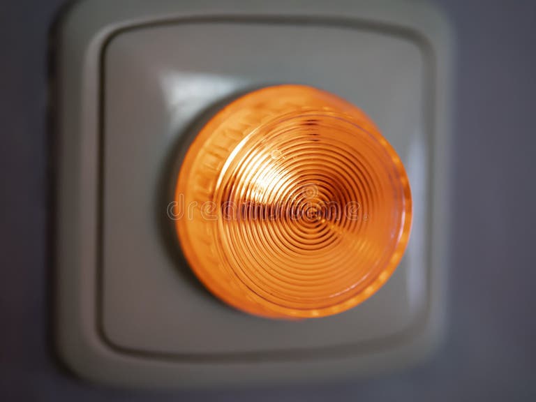 Orange Warning Light with Circular Shape Which is on Stock Photo ...