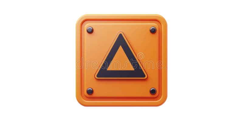 Orange Warning Sign with Triangle Symbol. Safety Alert and Cautionary ...