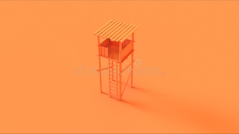 Orange Watch Tower stock illustration. Illustration of protection ...