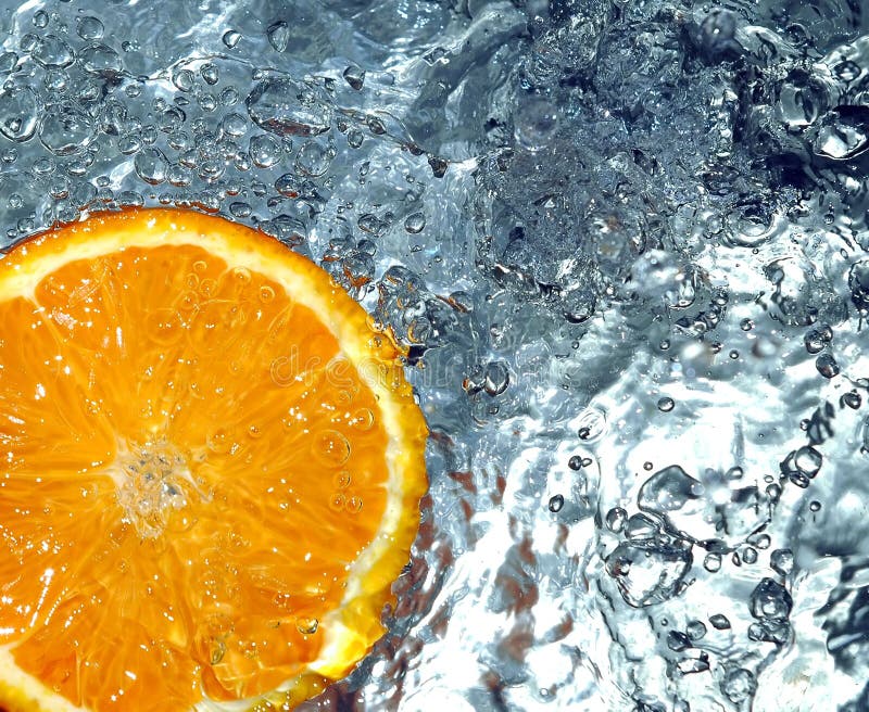 Orange in water stock image. Image of object, cold, liquid - 658215