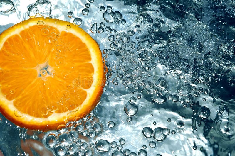 Orange in water stock image. Image of water, fresh, soda - 658163
