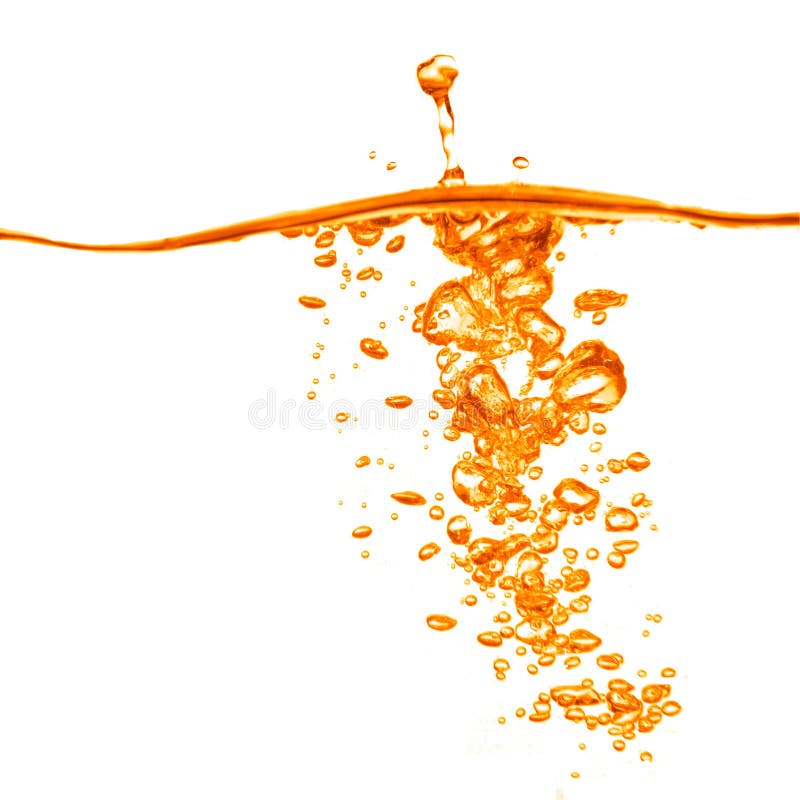 Orange Water Splash Isolated on White Stock Image - Image of color ...