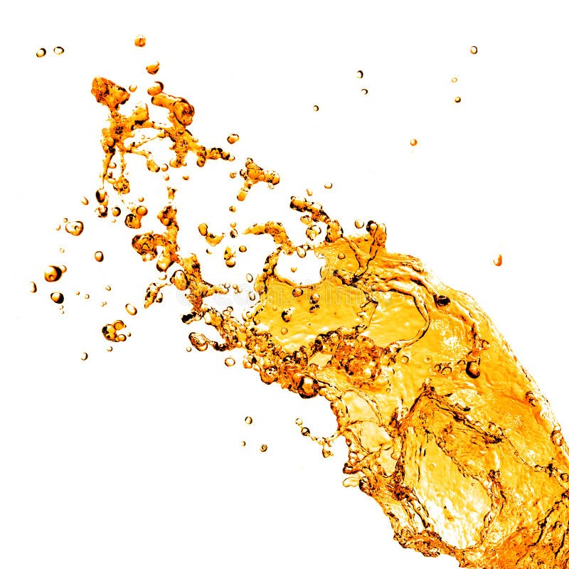 Orange Water Splash Isolated on White Stock Photo - Image of closeup ...