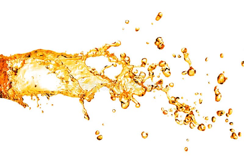 Orange Water Splash Isolated on White Stock Image - Image of drink ...