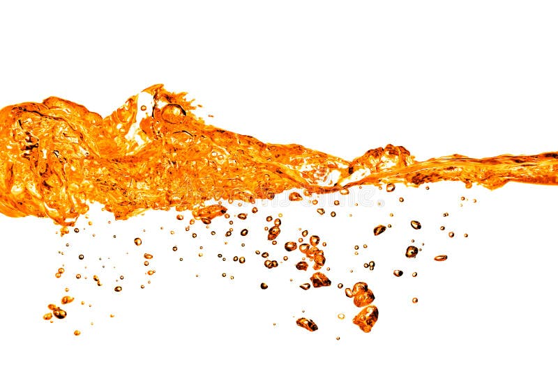 Orange Water Splash Isolated on White Stock Photo - Image of color ...
