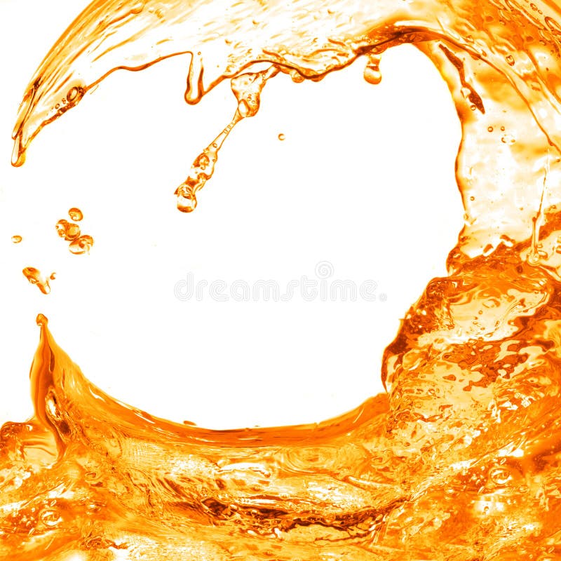 Orange Water Splash Isolated on White Stock Image - Image of juicy ...