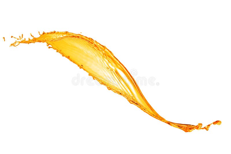 Orange Water Splash Isolated on White Stock Image - Image of flow ...