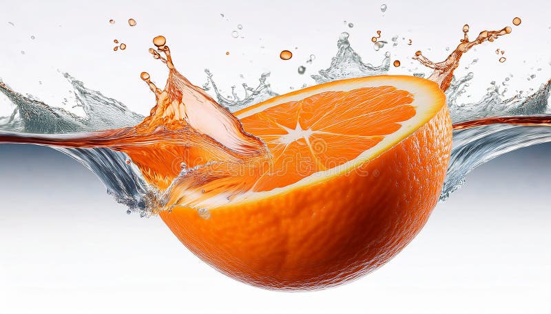 Orange Water Splash Isolated on White Background Stock Illustration ...
