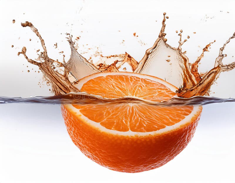 Orange Water Splash Isolated on White Background Stock Illustration ...