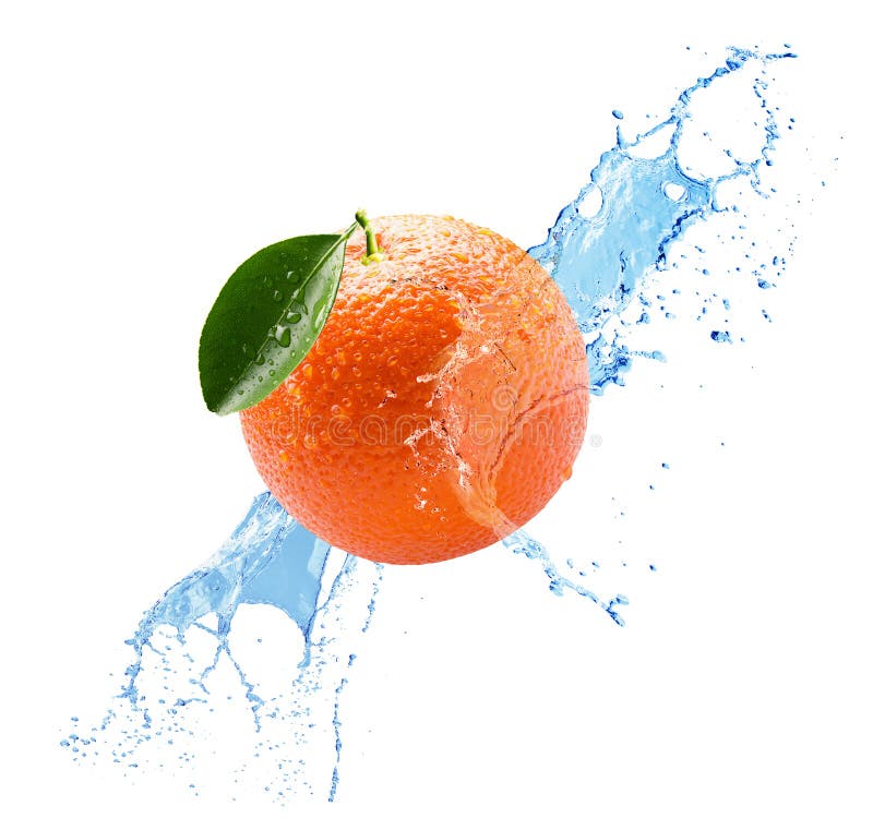 Orange in Water Splash on a Whitebackground Stock Image - Image of ...