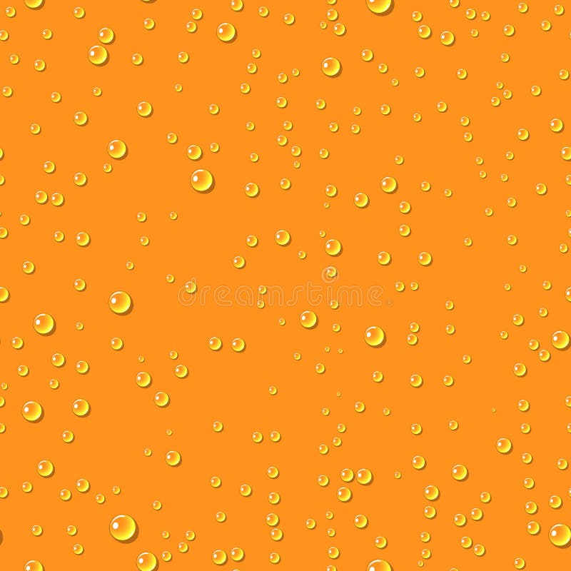 Orange Water Transparent Drops Seamless Pattern. Stock Vector ...