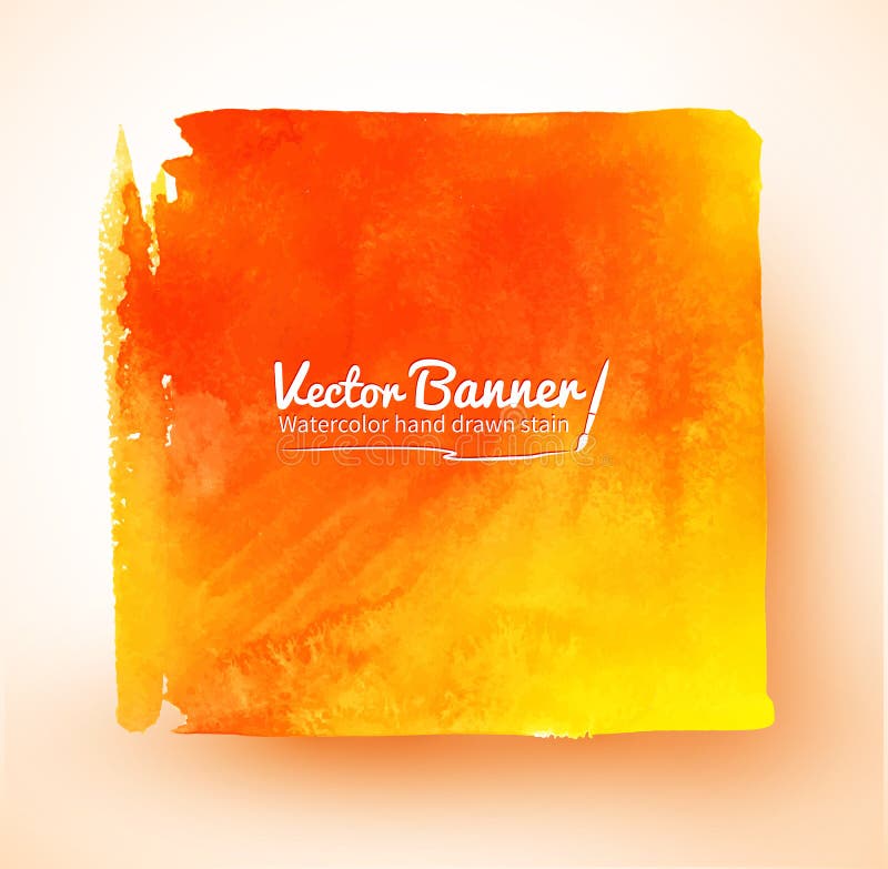 Orange watercolor banner stock vector. Illustration of stain - 57534060
