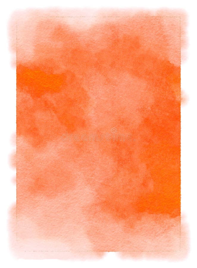 Orange Watercolor Blank Paper Frame Background for Graphic Design Stock ...