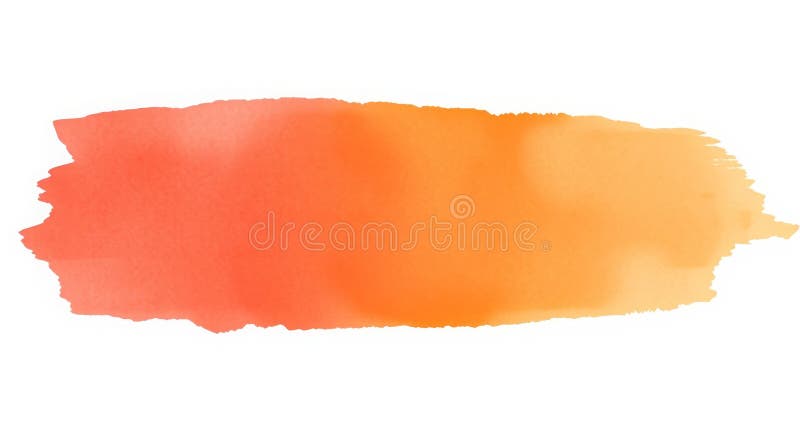 Orange Watercolor Brushstroke on a Clean White Background Stock ...