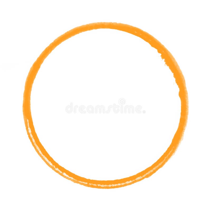 Orange Watercolor Circle Made with Paintbrush Stock Illustration ...
