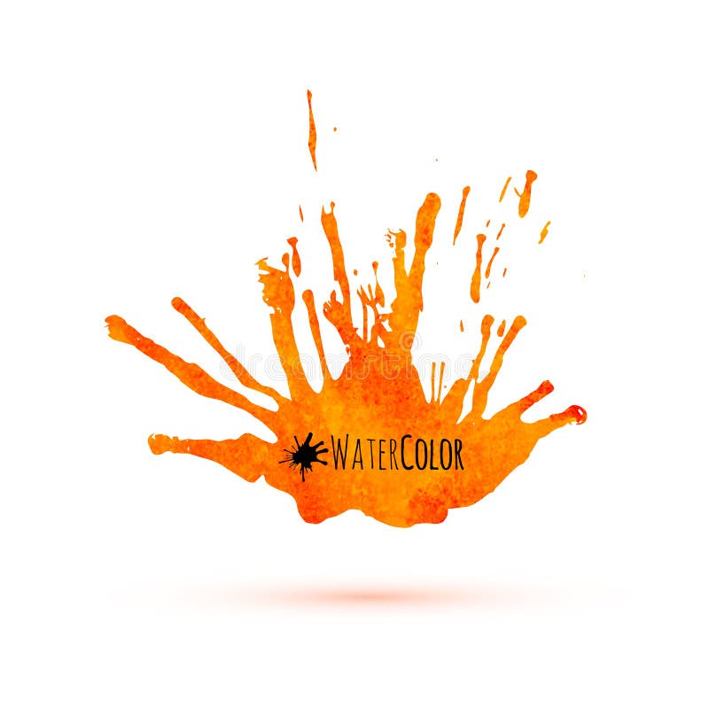 Orange Watercolor Isolated Splash Stock Vector - Illustration of ...