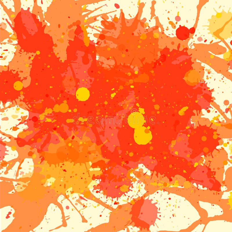 Orange Watercolor Paint Splashes Background Stock Vector - Illustration ...