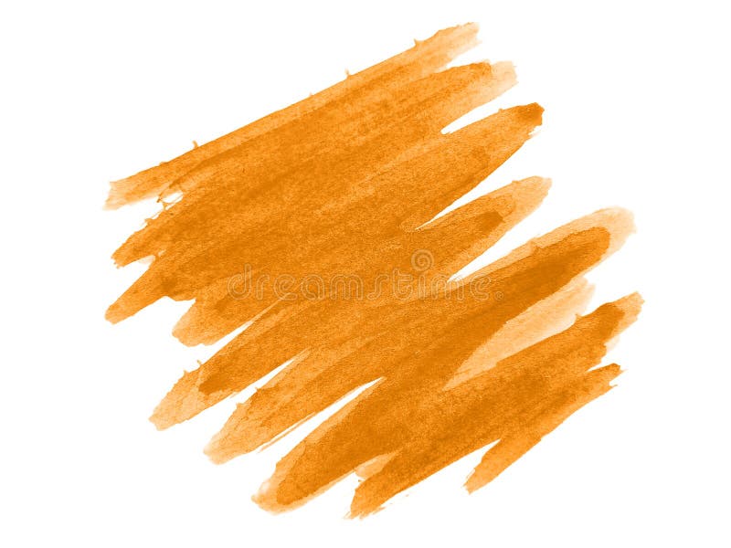 Orange Watercolor Scribble Texture. Abstract Watercolor on White ...