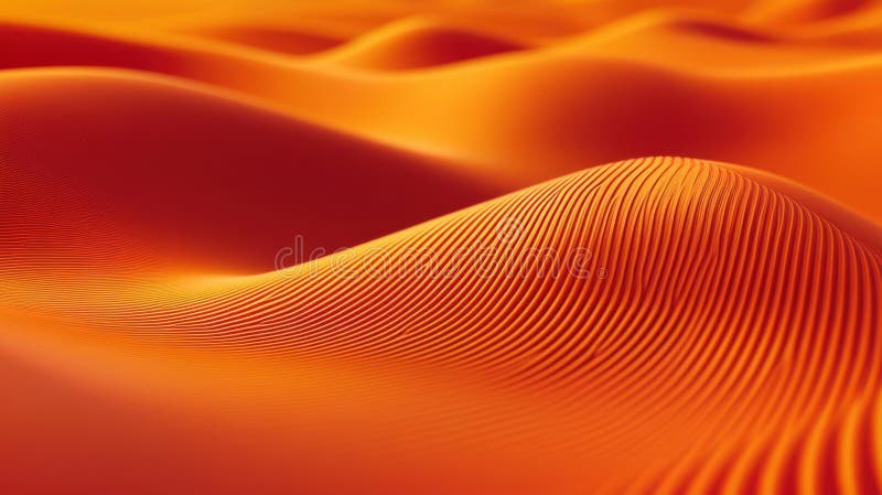 Orange Waves Flow Smoothly Across Surface with Ripple Effect Stock ...