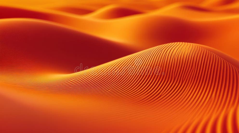 Orange Waves Flow Smoothly Across Surface with Ripple Effect Stock ...