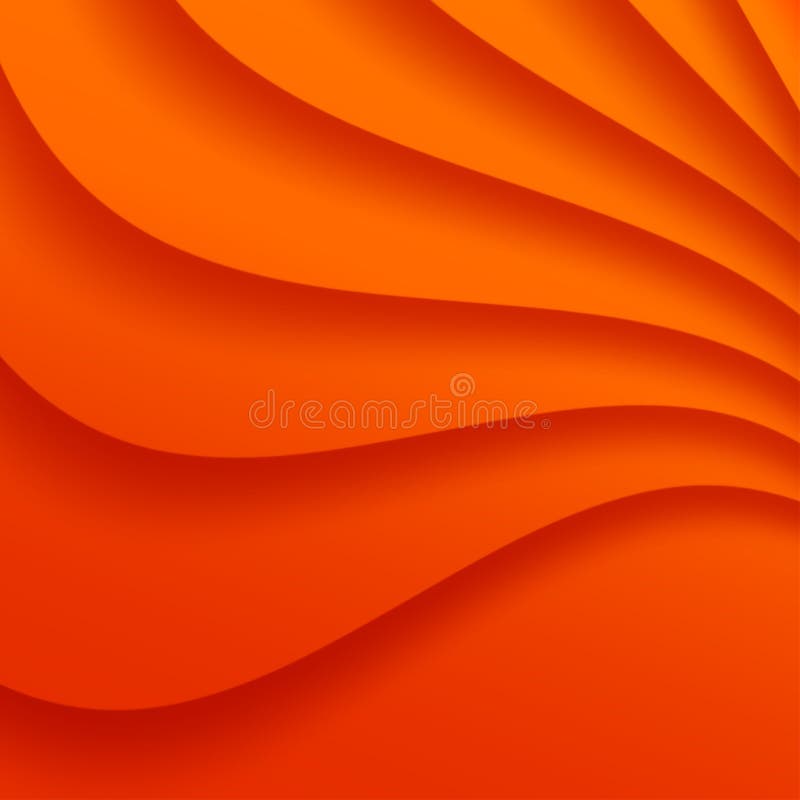 Orange Wavy Textured Strokes Set on Imitation Transparent Background ...