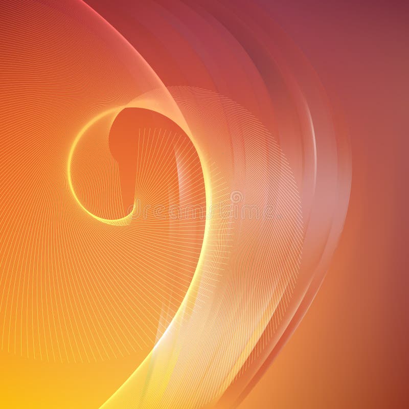 Orange Wavy Lines Background Stock Vector - Illustration of shine ...