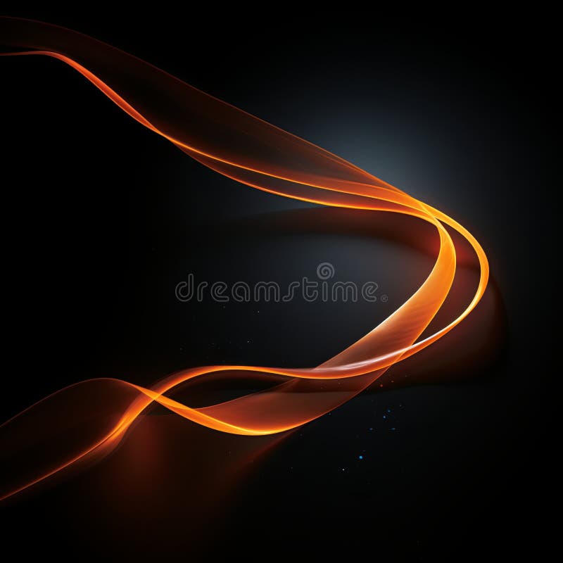 Elegant Orange Wavy Lines Flowing on a Stylish Black Background ...