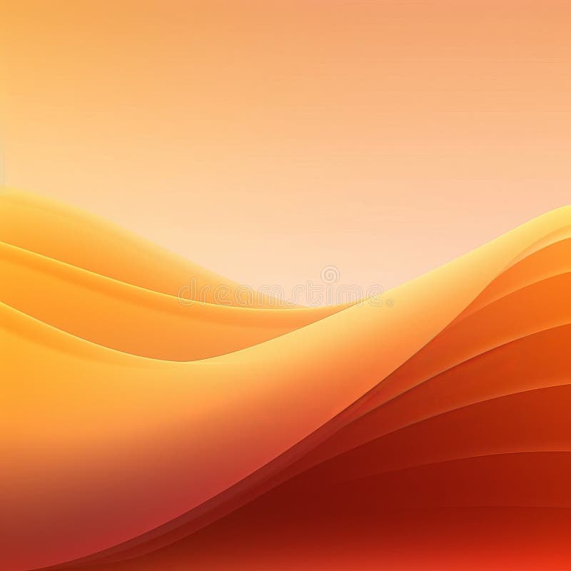 Orange Wavy Wallpaper Generative AI Stock Illustration - Illustration ...