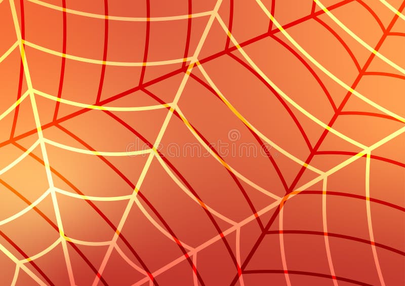 Orange Web Spider Line Abstract Geometric Connection Network Background ...