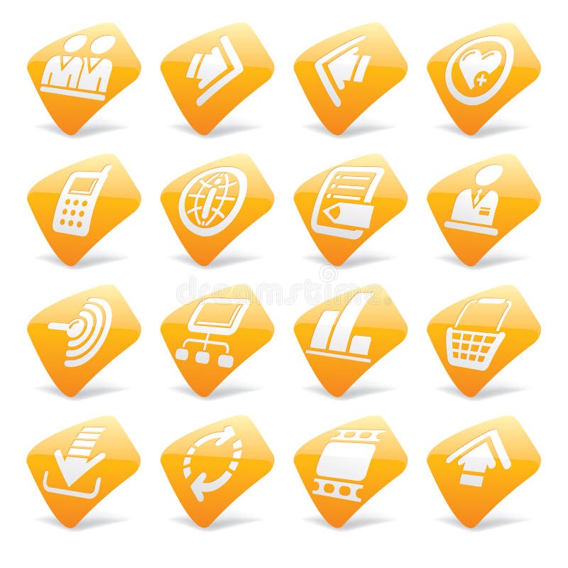 Orange Website and Internet Icons 2 Stock Vector - Illustration of icon ...