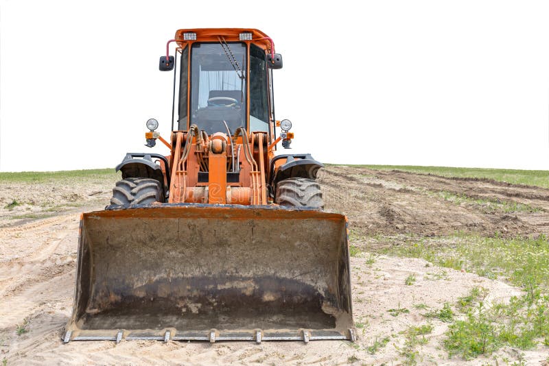 Orange Wheel Loader on New Construction Site Stock Photo - Image of ...