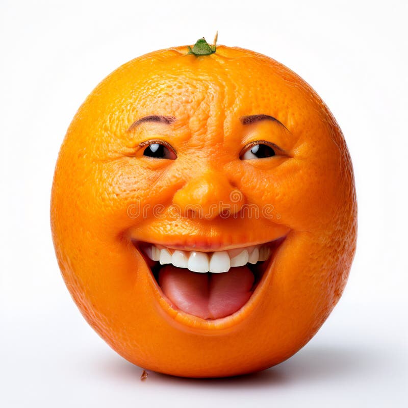 Orange on White Background. Stock Illustration - Illustration of smile ...