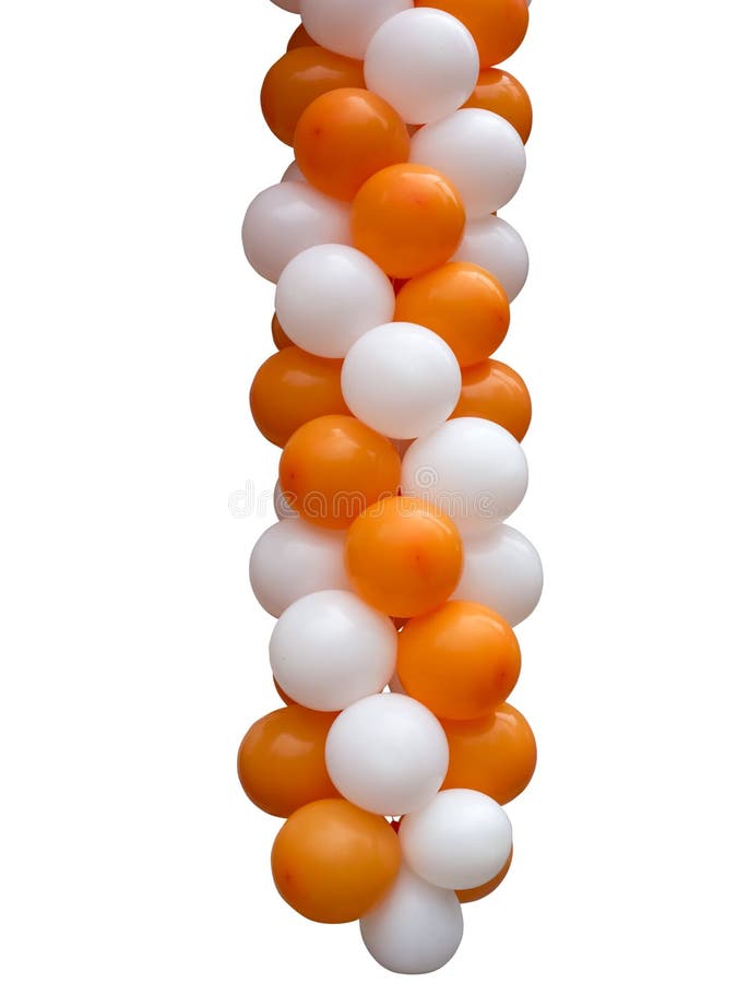 Orange and White Balloons Isolated on White Stock Image - Image of ...