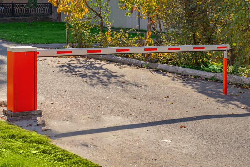 Orange and White Barrier with a Lowered Ceiling As a Symbol of Closure ...
