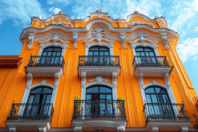 Orange and White Building Showing Modern Architecture and Design Stock ...