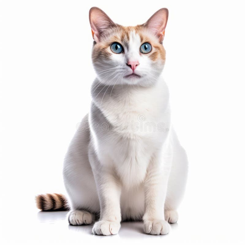 An Orange and White Cat with Blue Eyes Stock Illustration ...